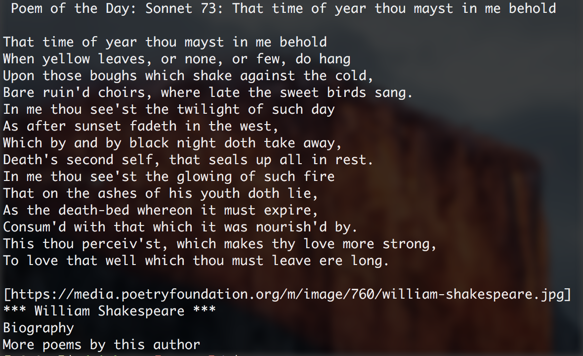 GitHub - rouanw/poem-of-the-day: Displays the current poem of the day ...